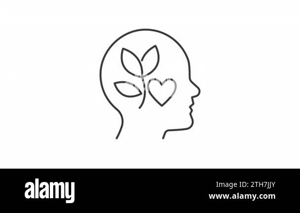 Animated mental health linear icon. Positive mindset. Psychology ...