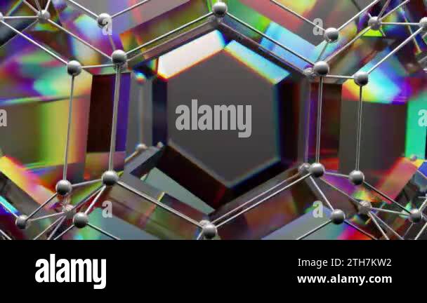 Futuristic animation of abstract glass shape with a color effect of the ...