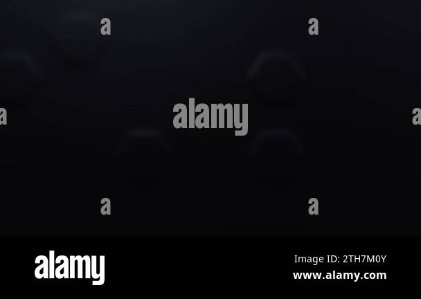 Black background with embossing hexagons. Plastic extrusion animation ...