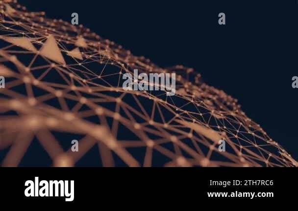 Digital plexus wave triangulation shapes, Futuristic technology neural networks, Animation loop ...