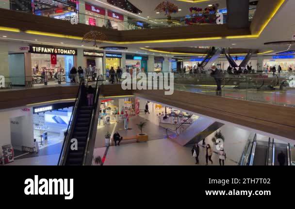 Istanbul, Turkey - May 2022: People shopping inside Axis Shopping Mall ...