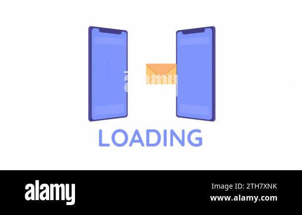 Animated message delivery loader. Forwarding, redirecting texts. 4K ...