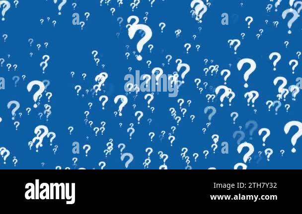 Question mark jump on effect particle element on the blue screen ...