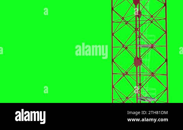 Building crane animation, work process. Green screen footage. Alpha ...