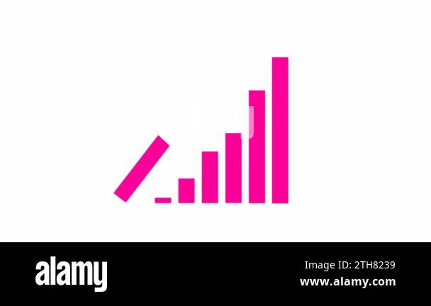 Animated financial growth chart with trend line graph. Pink symbol ...