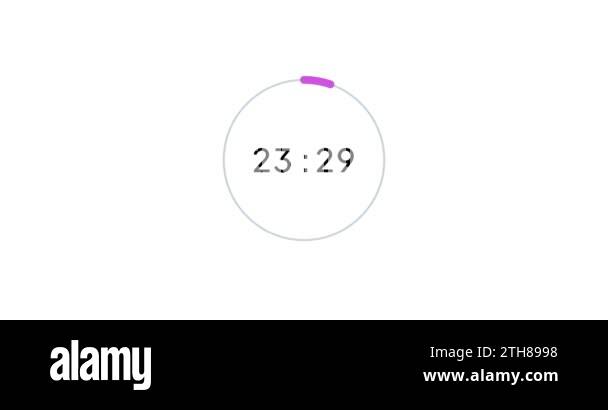 29 seconds digital timer countdown animation is isolated on white ...