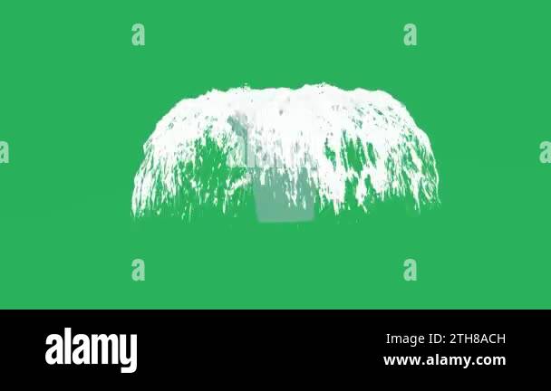 Fountain Effect Greenscreen Background 3D Rendering Animation Isolated ...