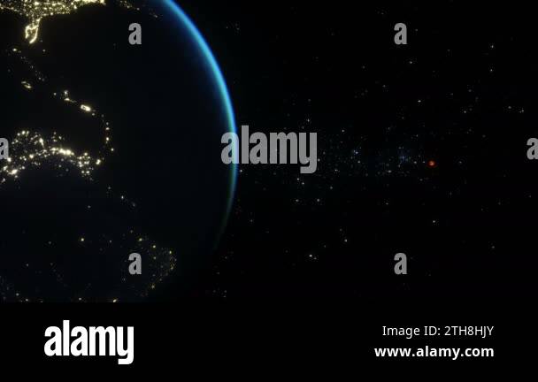 Asteroid in outer space. Earth planet. Realistic 4k animation Stock ...