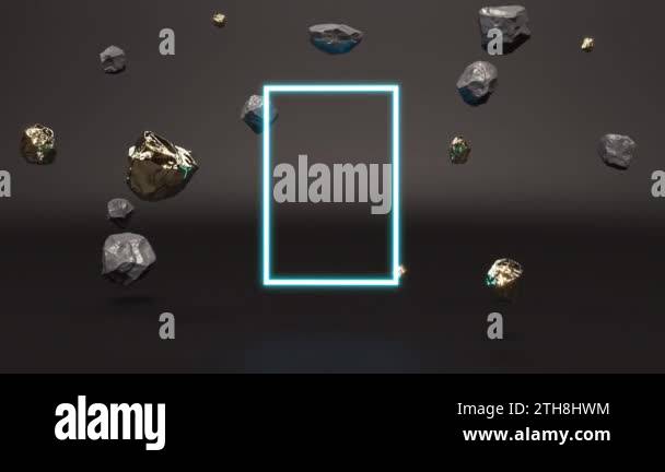 Modern Mock up scene in 3d style gold black rock intro able to loop ...