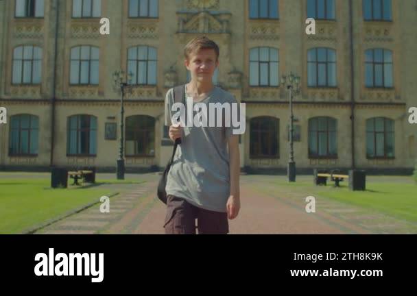 Excited positive high school student celebrating passed exam with fist ...