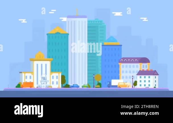 Simple Office Building Animation 2d Stock Video Footage - Alamy