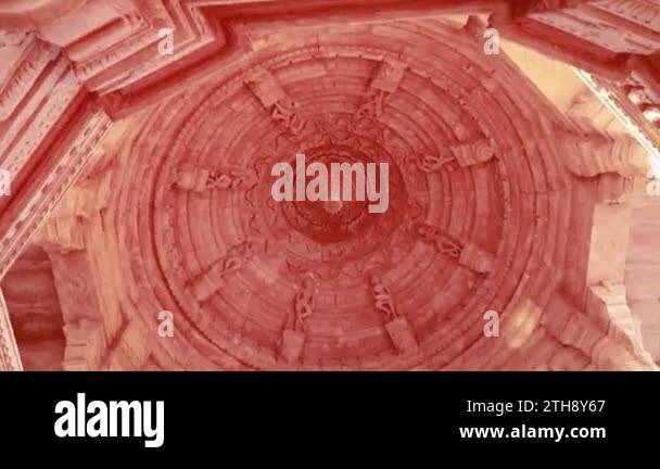 ancient hindu temple pillar architecture from different angle at day ...