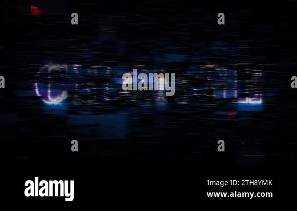 Animation text of Change glitch blue neon text effect with silver flash ...
