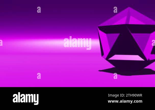 3D animation render triangular low poly shape spinning - futuristic techno motion graphics ...