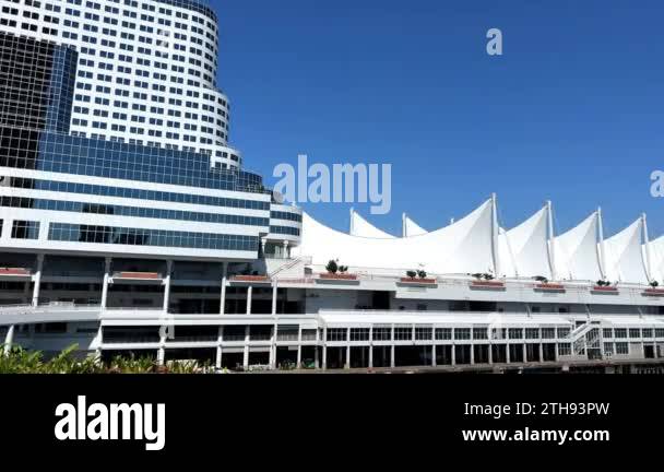 Canada Place is huge building in the shape of a sailboat, a tourist ...