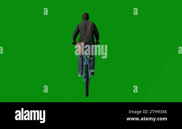 3d african sportsman man green screen going to forest park and ...