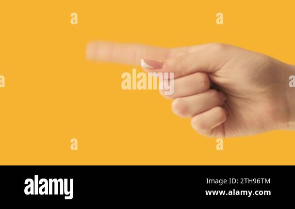 Vertical video. No sign. Restriction gesture. Female hand showing ...