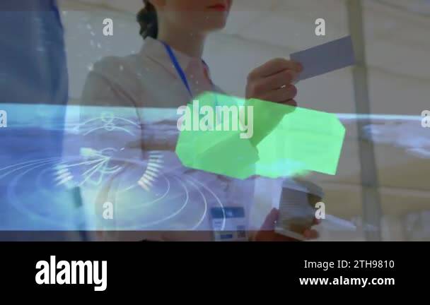 Animation of scope scanning and world map with data processing over ...