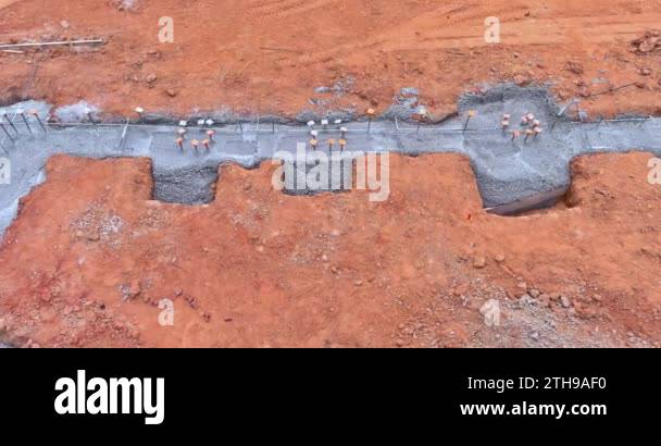 Adding a strip foundation reinforcement frame to reinforced concrete ...