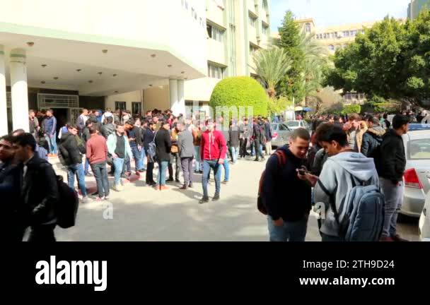 Students at the Islamic University of Gaza in Gaza City, West Bank, the ...