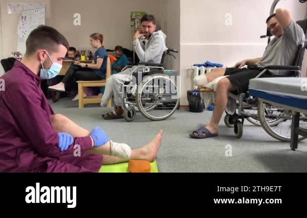 hospital many people without limbs man without legs surgery wheelchairs ...