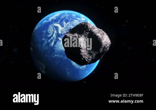 asteroid collides with the earth. Armageddon. Apocalypse concept ...