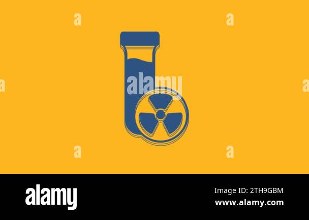 Blue Laboratory chemical beaker with toxic liquid icon isolated on ...