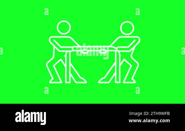 Animated competition white line icon. Sportive challenge. Opponents ...