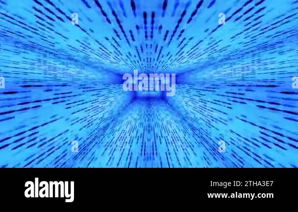A 3D animation of an abstract endless loop in blue moving back and ...