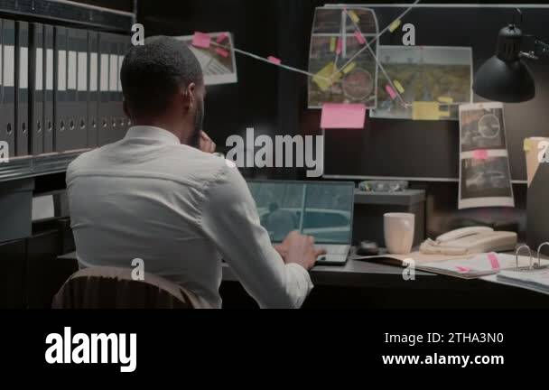 Private investigator conducted research to solve case, analyzing ...