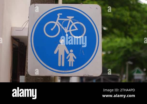 Cycle path warning sign Stock Videos & Footage - HD and 4K Video Clips ...