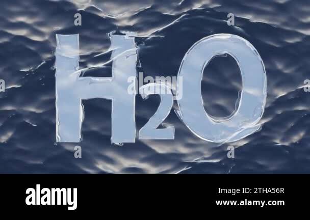 Animation of the water formula H2O. Slow motion animation of water ...