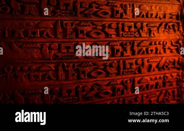 Ancient Egyptian Wall In Firelight Stock Video Footage - Alamy