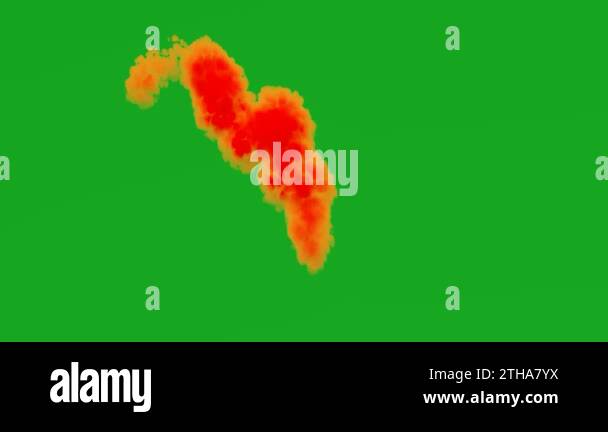 Red smoke green screen blowing wind 3D animation Stock Video Footage ...