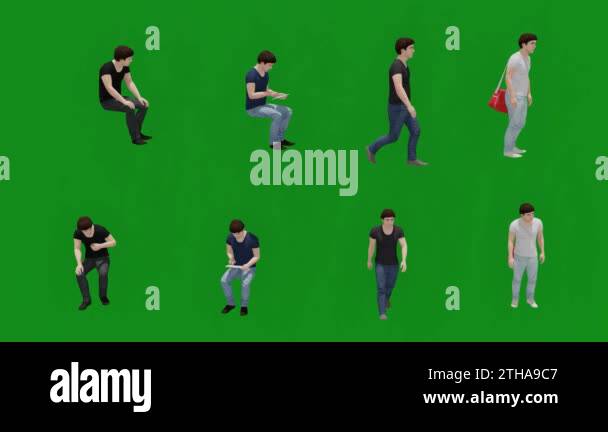 4k resolution, different young boy on green screen background talking ...