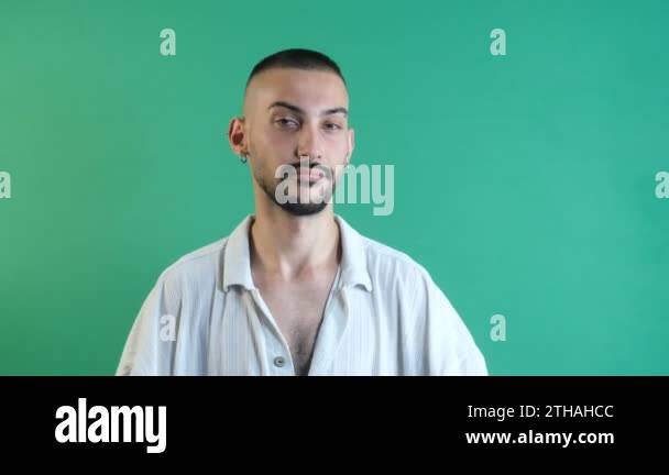 Man making dislike sign, teenager making a dislike sign with both hands ...