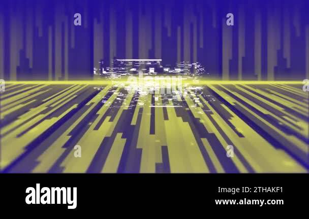 Animation of fight text over yellow lines and purple background. Video ...