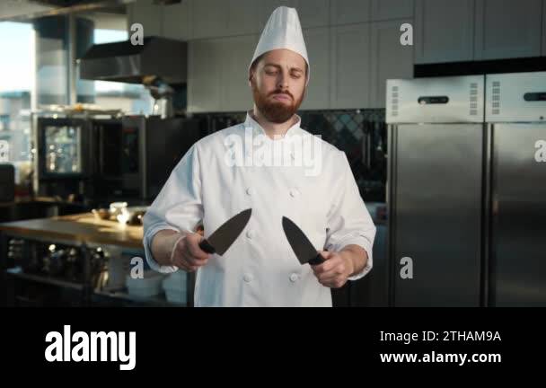 Portrait chef sharpening knives Stock Videos & Footage - HD and 4K ...