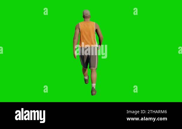 Animation basketball player athlete running back stadium green screen ...