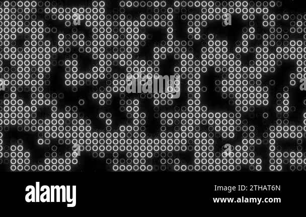 Abstract background, flickering and blinking white circles on black ...