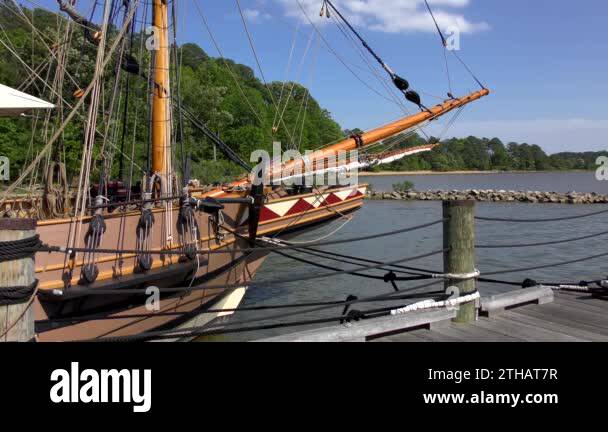 JAMESTOWN, VA: Replica of a Colonial-era ship at the Jamestown ...