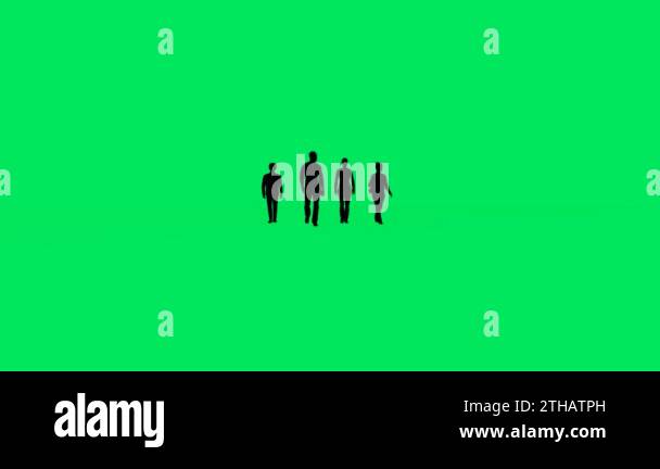 3d couple men and women thieves green screen isolated background moving ...