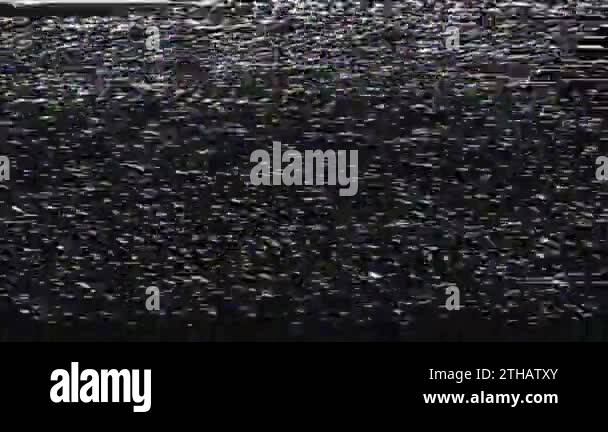 VHS glitches and static noise background. Digital TV Noise flickers. No ...