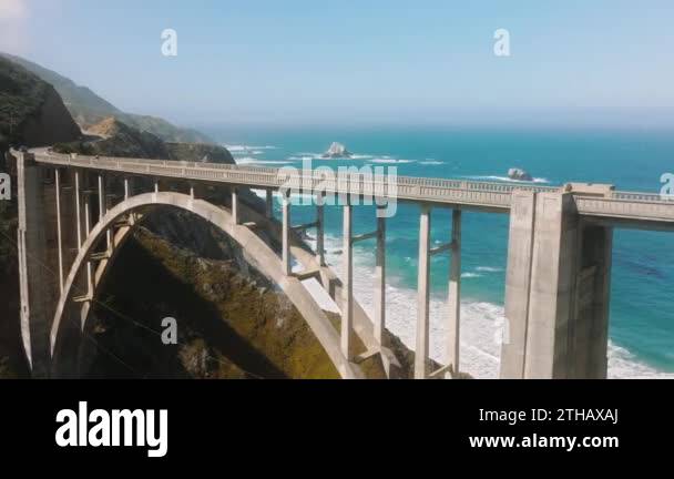 Scenic road with impressive world famous ocean coast views. Moto bike ...