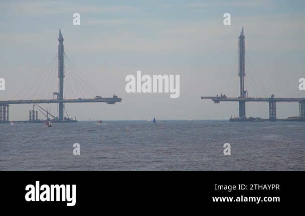 The bridge consists of two bridge towers Stock Videos & Footage - HD ...