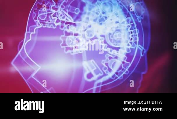 Artificial intelligence technology AI and deep learning symbol rotating ...