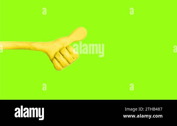 Hand gestures animation of moving hand like and ok. Isolated on chroma ...