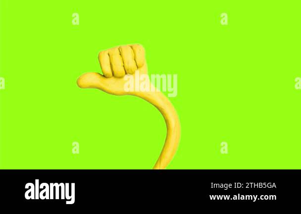 Hand gestures animation of moving hand like and ok. Isolated on chroma ...