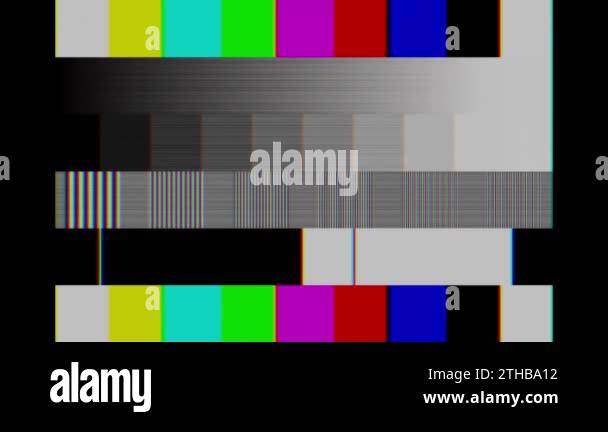 SMPTE color bars with Glitch effect. Signal TV Test. SMPTE color stripe ...