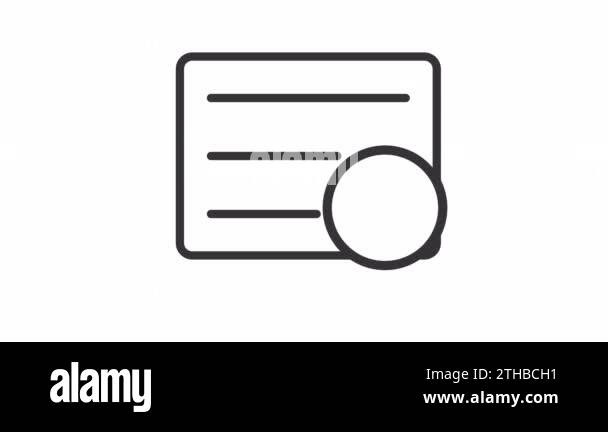 Animated communication linear icons. Send letter. Signed paper ...